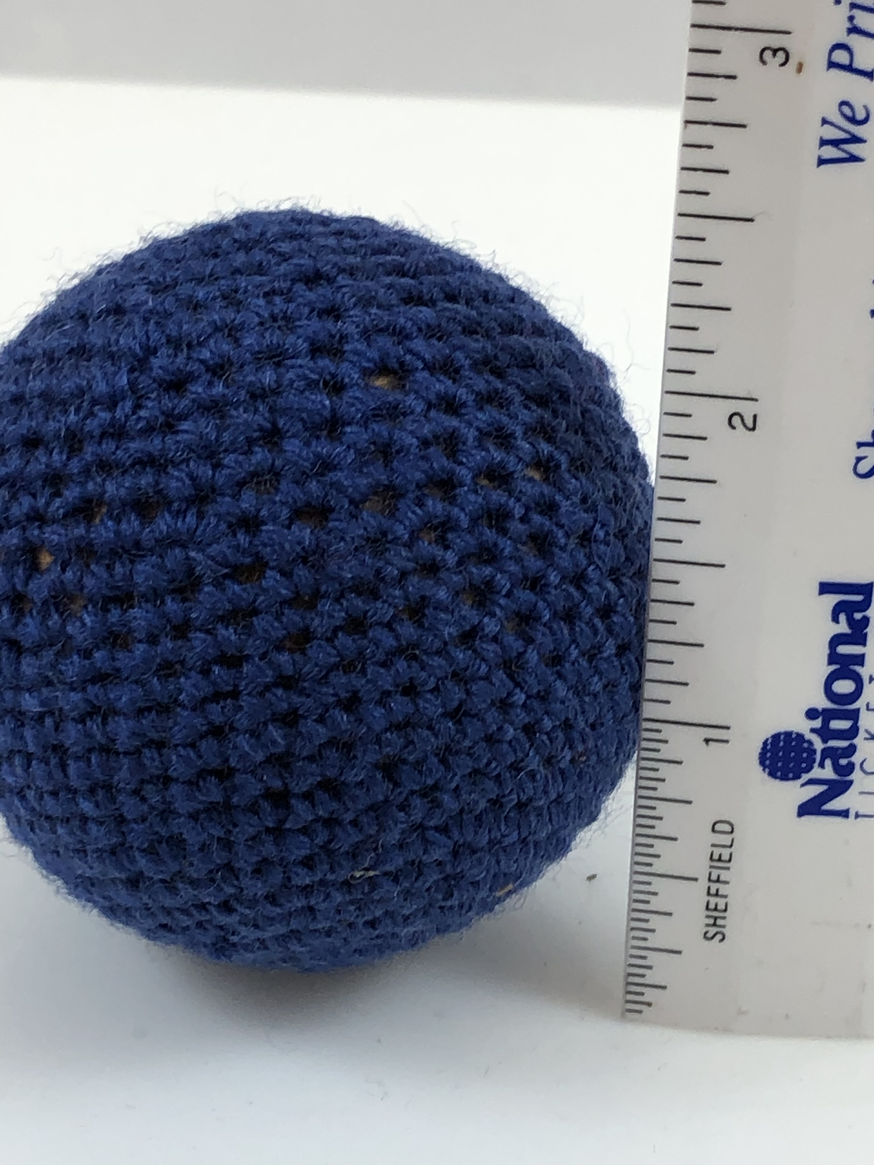 Hand knit Crocheted Ball 2-inch Solid Blue - Magic Methods
